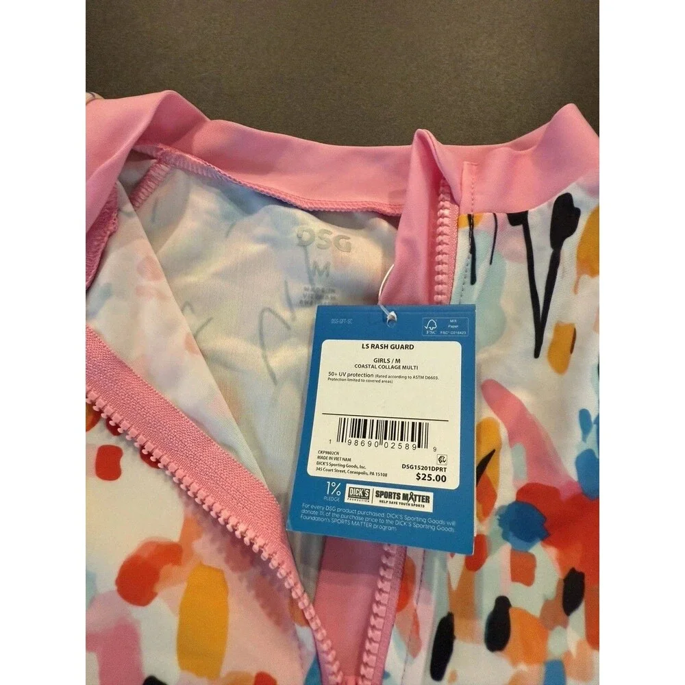 DSG | Swim | Dsg Girls Ls Rash Guard Swim Top Coastal Collage Multi ...